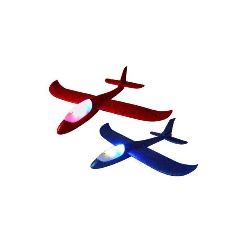 Самолетче от стиропор с LED светлини Kruzzel, Син предлаган от Alleop.bg