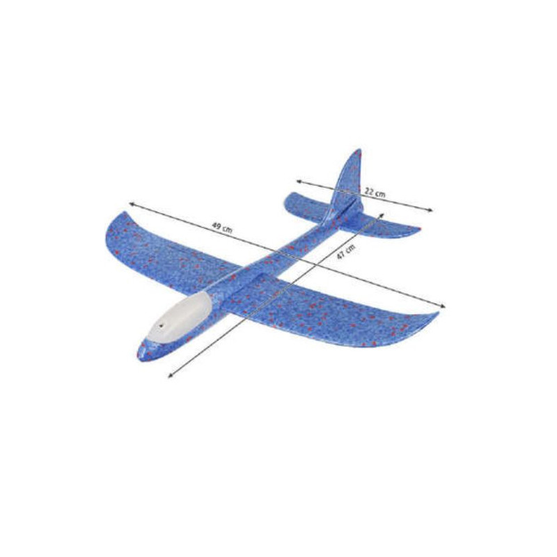 Самолетче от стиропор с LED светлини Kruzzel, Син предлаган от Alleop.bg